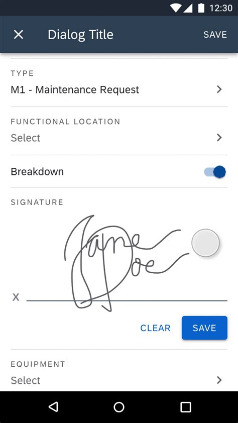 Signature Capture Inline Sap Fiori For Android Design Guidelines