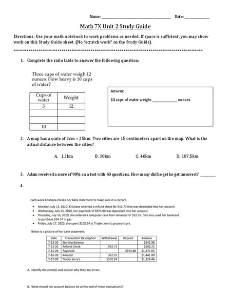 Unit 2 Study Guide Pdf Pdf Interest Loans