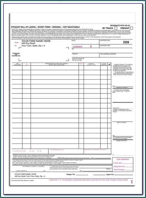 Free Fedex Freight Bill Of Lading Form Form Resume Examples Ajydxoxlyl