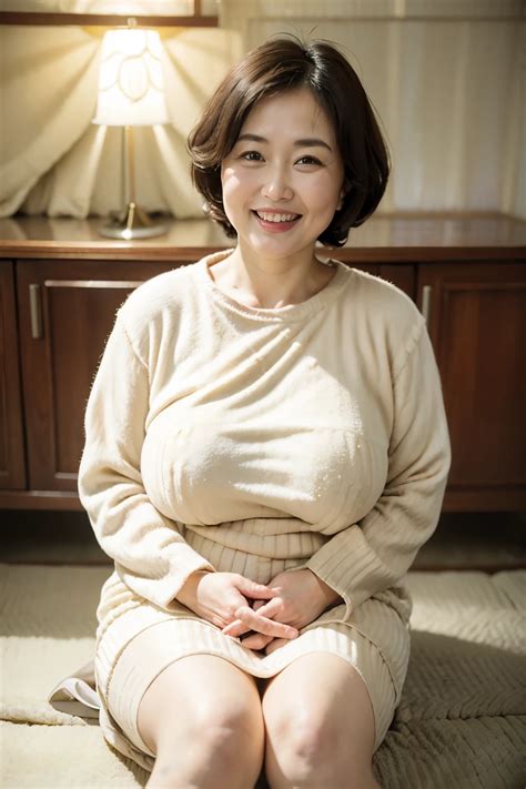 테이블에 램프를 들고 침대에 앉아 있는 겁에 질린 여자 Seaart Ai