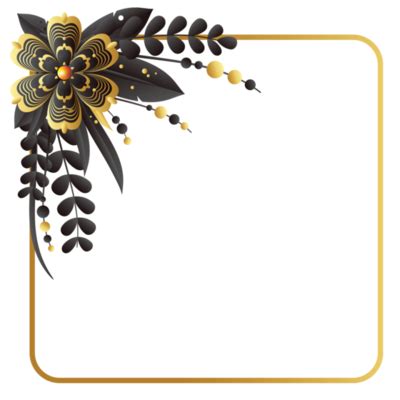 Floral Border Rectangle PNGs For Free Download
