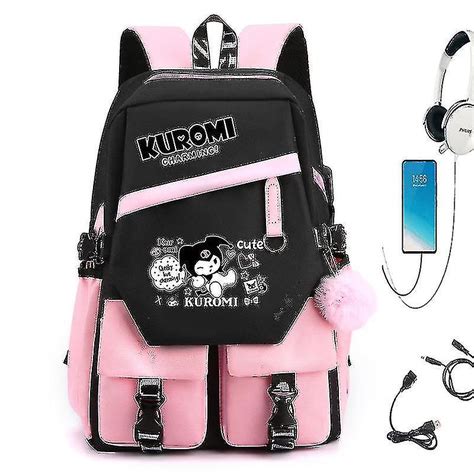 Kuromi Cartable Fille Cartoon Mignon Sanrio Co Sac À Dos De Marque1