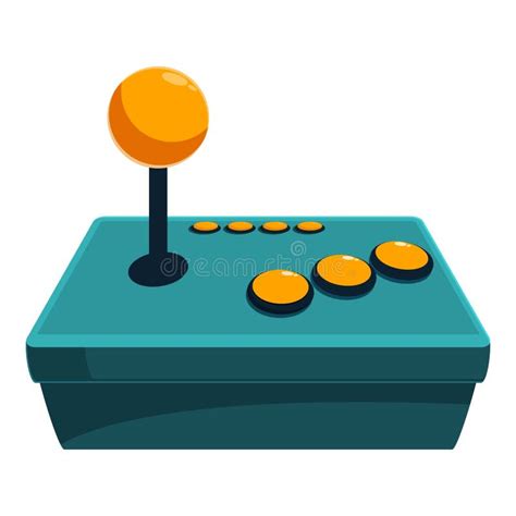blue retro gamepad with yellow buttons and joystick for playing