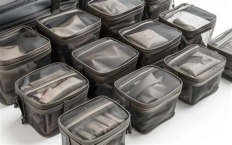 Gray Mesh Travel Storage Cubes For Organization Premium Ai Generated
