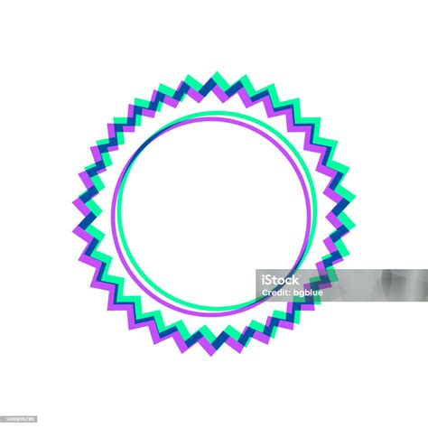 스타버스트 선버스트 배지 흰색 배경에 두 가지 색상이 오버레이된 아이콘 3차원 형태에 대한 스톡 벡터 아트 및 기타 이미지