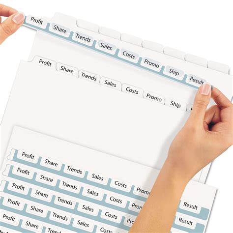 Avery Print Apply Clear Label Dividers W White Tabs Tab Letter Sets National