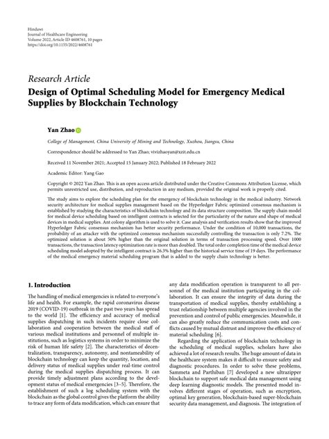 Pdf Design Of Optimal Scheduling Model For Emergency Medical Supplies