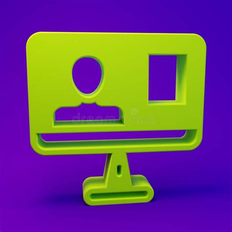 Green Online Class Icon Isolated On Purple Blue Background Online