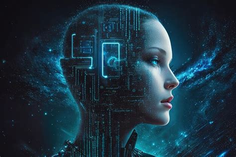 Premium Ai Image Android In Matrix Space Artificial Intelligence In A