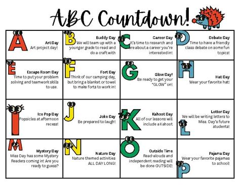 Abc Countdown To Summer Upper Elementary By Mckenzie Day Tpt