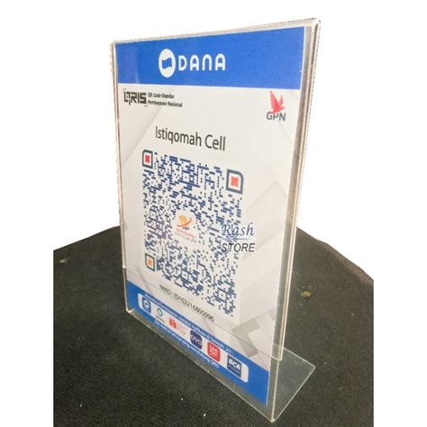 Jual Cetak Print Custom Qris Standing Acrylic Type L Shopee Indonesia