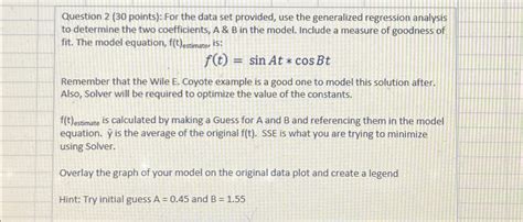 Solved Question 2 30 ﻿points For The Data Set Provided