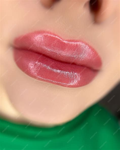 Premium Photo Closeup Of The Lips With The Procedure Of Permanent