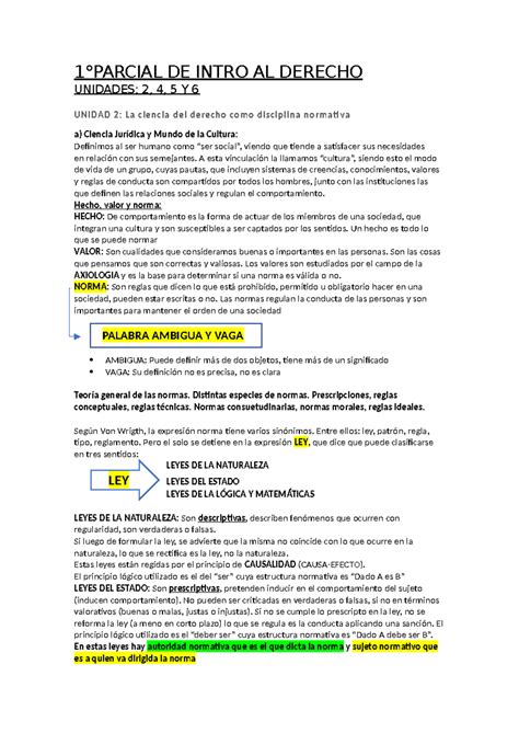 Primer Parcial Intro Al Derecho Terminado 1°parcial De Intro Al