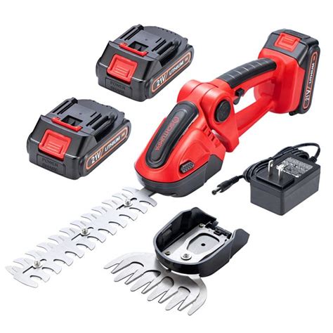 Amazon SCHTUMPA 21V 1260 RPM 无绳草剪 2 合 1 迷你绿篱修剪器无绳 手持式割草机无绳 电动灌木修剪器
