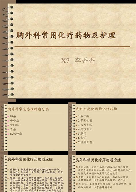 肺癌常用化疗药物的不良反应 Ppt模板卡卡办公