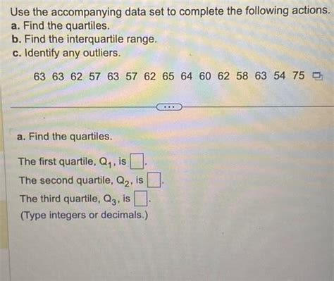 Solved Use The Accompanying Data Set To Complete The