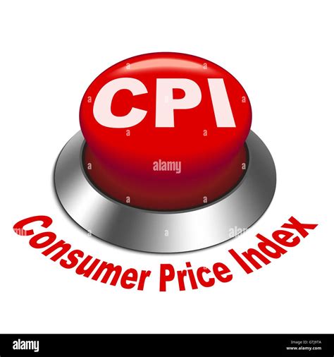 3d Illustration Of Cpi Consumer Price Index Button Isolated White Background Stock Vector