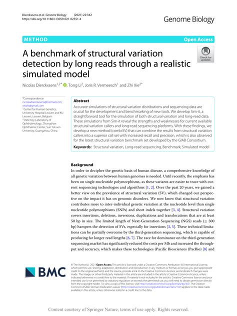 pdf a benchmark of structural variation detection by long reads