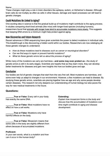 Why Every Human Has Genetic Errors Mutations And Mosaicism Reading
