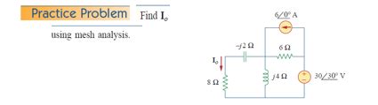 Solved Practice Problem Using Mesh Analysis Chegg