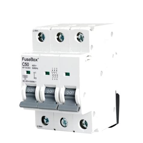 FuseBox MT10C503 MCB 3 Pole 10kA 50A C Curve AA Jones Electric