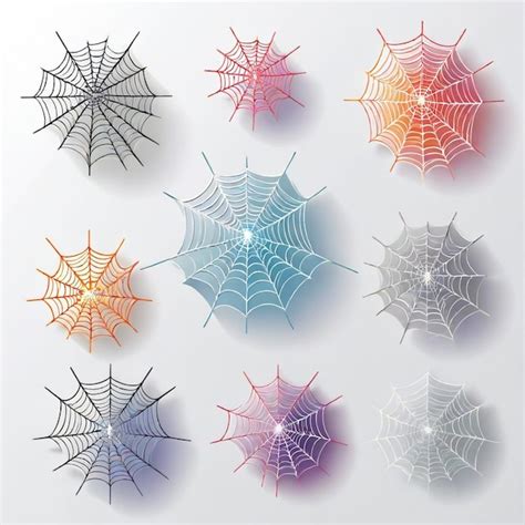 Cobweb Vector Set White Background Isolated A High Qua Premium Ai