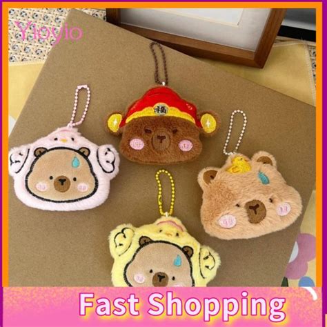 Yioyio ของเล่นน่ารักๆ พวงกุญแจตุ๊กตา Capybara การ์ตูน Capybara ตุ๊กตา