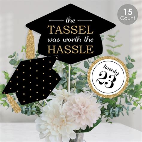 Big Dot Of Happiness Gold Tassel Worth The Hassle 2023 Grad
