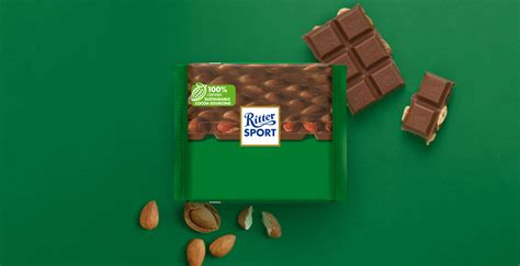 Ritter Sport Milk Chocolate With Whole Almonds 100g