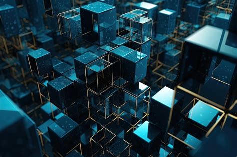 Premium Ai Image Floating Cubes In A Colorful Abstract Space Generative Ai