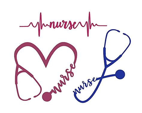 Nurse Vinyl Decal T Set Heart Pulse Nursing Sticker Yeti Etsy