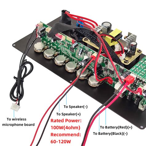 12v 100w Amplifier Board Square Dance Speaker Amplifier Support Bluetooth Aux Tf Card U Disk