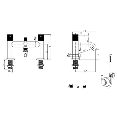 Abacus Iso Pro Bath Shower Mixer Tap Brushed Bronze Tbts 448 3204