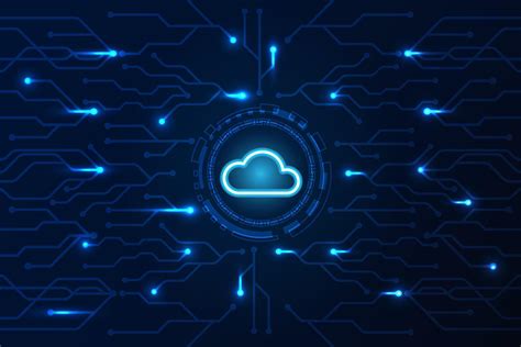 Cloud Internet Data Storage Database And Data Server With Circuit Board Digital Technology