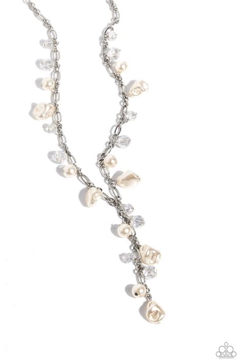 Paparazzi Necklace ~ Admirable Array White Paparazzi Jewelry