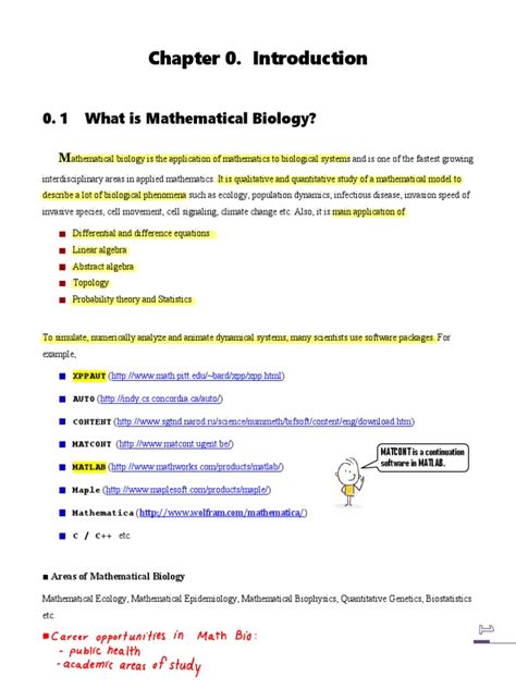 Chapter 0 Introduction 0 1 What Is Mathematical Biology Pdf