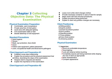 Chapter 3 Collecting Objective Data The Physical Examination Chapter