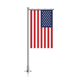 Usa Flag On A Metallic Pole Royalty Free Vector Image