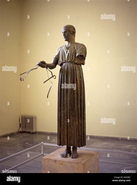 The Charioteer Of Delphi Statue BC In Delphi Archaeological Museum Delphi Mount