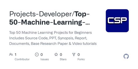 Github Projects Developertop 50 Machine Learning Projects For