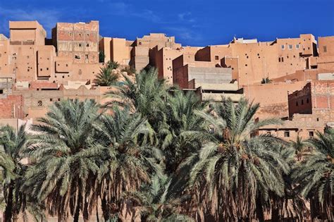 Ghardaia시 사하라 사막 알제리의 미 나 렛 프리미엄 사진