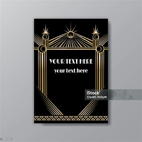 아르 데코 페이지 템플릿 웹 및 인쇄를위한 복고풍 스타일 그리스 기둥 기하학적 패턴 0명에 대한 스톡 벡터 아트 및 기타 이미지 0명 1920년 A4 용지 Istock