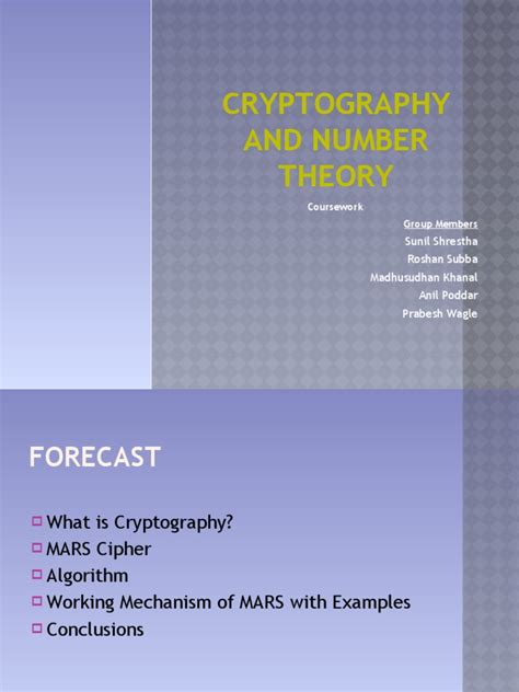 Cryptography And Number Theory Presentation Mars Pdf