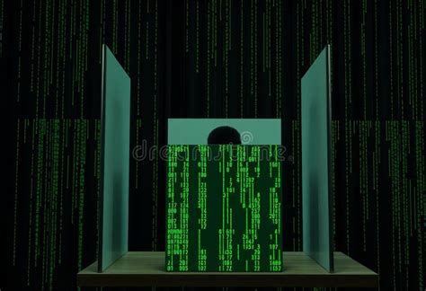 Macrorealism Matrix Code Ascii Hyperrealistic Rendering Of A Vot Stock