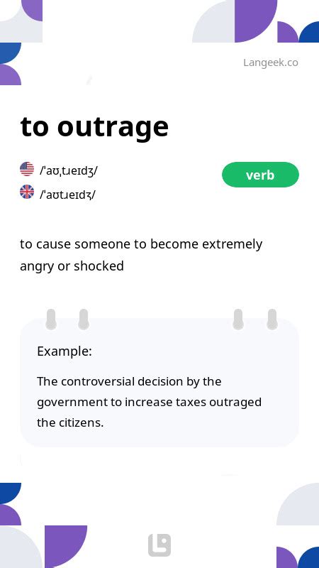 Definition And Meaning Of Outrage Picture Dictionary