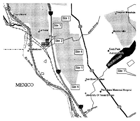 Map Of Utep Property And Outlying Vicinity Showing Sampling Sites