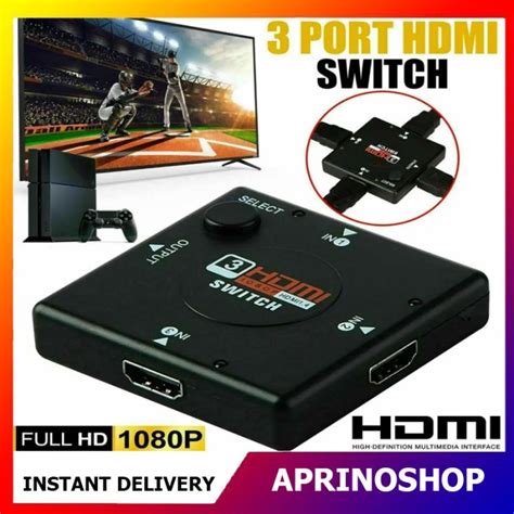 Jual HDMI Splitter 3 Port 4K 1x3 HDTV 1080P HD Switcher HDMI Shopee Indonesia