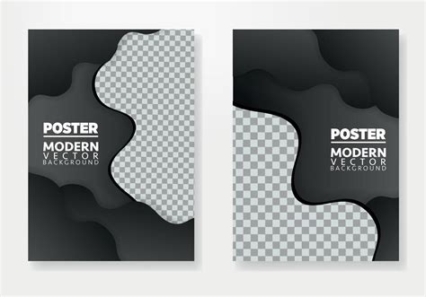 Modern Black Poster Design With Photo Space Vector Poster Design