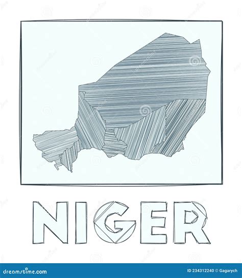 Sketch Map Of Niger Vector Illustration 183781384